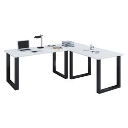 Vcm Vcm Holz Schreibtisch Eckschreibtisch schlicht 190x160 L Form links oder rechts Arbeitstisch Platte 50 cm tief Computertisch B&uuml;rom&ouml;bel - Lona U