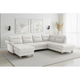 Sit & More sit&more Wohnlandschaft &raquo;Pamela, U-Form, B: 292 cm, Leder&laquo; B/H/T: 292cm x 90cm x 212cm, NaturLEDER , Ottomane rechts, ohne Bett,ohne Bettkasten,ohne 