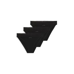 Hugo Underwear Damen HUGO Underwear Slip Packung, 3 Stk. mit Spitzenbesatz schwarz L, 3 Stk.