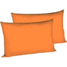 Fleuresse Kissenbezug &raquo;Colours Mako Satin, 100% Baumwolle, mit Rei&szlig;verschluss&laquo; Mako Satin, gl&auml;nzend, glatt, Premium Qualit&auml;t orange Mako-Satin, 