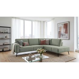 OTTO home Ecksofa &raquo;Vosby&laquo; 260 cm, Chenille, mit dekorativer Kedernaht, Wellenunterfederung gr&uuml;n 90% polyester, 10% nylon B/H/T: 260cm x 85cm x 208cm, 