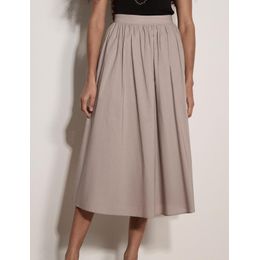 Apricot Damen Midirock "Baumwoll-Midirock", wei&szlig;, Gr. 42, uni, gewebt, Obermaterial: 100% Baumwolle CO., R&ouml;cke, mit Falten