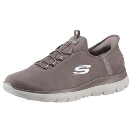 Skechers Damen Slip-On Sneaker &raquo;SUMMITS&laquo; Slipper, Freizeitschuh, Halbschuh in veganer Verarbeitung braun 37