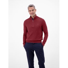 Lerros Herren Troyer "Flachstrickpullover mit Troyerkragen", rot, Gr. XXXL, 100% Baumwolle, Pullover