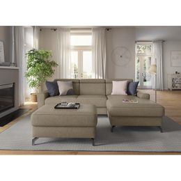 Sit & More sit&more Ecksofa &raquo;Scarlett L-Form&laquo; inklusive Kopfteilverstellung, optional Schlaffunktion & Bettkasten beige B/H/T: 258cm x 172cm, Luxus-Microfaser, 