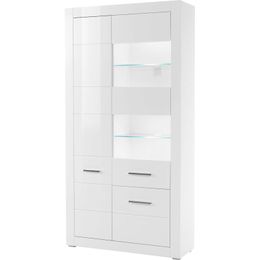 Home Affaire Vitrine &raquo;Bianco, moderne Standvitrine, Vitrinenschrank, Glasvitrine&laquo; silberne Metallgriffe, ausreichend Stauraum, zeitlos, 198 cm hoch 