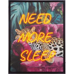 Gilde Holzbild &raquo;Bild rechteckig Need more sleep&laquo; Tiere 1 Stk. tlg. Poly-Leinwand B/H/T: 63cm x 83cm x 4cm, Tiere, 1 Stk.