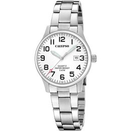 Calypso Watches Damen Calypso Watches Quarzuhr &raquo;Basic&laquo; Armbanduhr, Damenuhr, Edelstahlarmband, analog, Tag silber Einheitsgr&ouml;&szlig;e