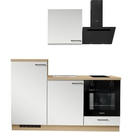 KOCHSTATION K&uuml;chenzeile &raquo;KS-Solmera&laquo; Breite 180cm, vormontiert, wahlweise mit E-Ger&auml;ten wei&szlig; B/H/T: 180cm x 207cm x 60cm, ohne E-Ger&auml;te, Sp&uuml;lenschrank
