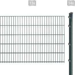 Arvotec Doppelstabmattenzaun &raquo;EXCLUSIVE 103 zum Einbetonieren&laquo; Zaunh&ouml;he 103 cm, Zaunl&auml;nge 2 - 60 m grau Kunststoff, Stahl H/L: 103cm x 26m, Pfosten: 14 Stk.