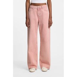 Hugo Damen Hugo Loose-fit-Jeans &raquo;Gamala&laquo; mit ausgefranstem Saum, Baggy-Fit rosa 30, L&auml;nge 34