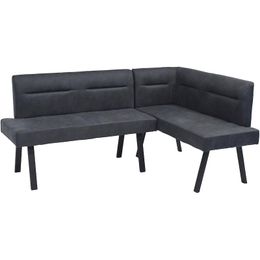ByLiving Eckbank &raquo;MONTREAL&laquo; Microfaser, bis 330 kg, Taschenfederkern, Ziernaht im R&uuml;cken grau Stahl, Stoff B/H/T: 181cm x 87cm x 56cm, Microfaser, 
