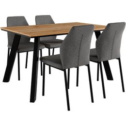OTTO home Essgruppe &raquo;Genf Tischgruppe, Esstisch plus 4 St&uuml;hle&laquo; Set, Otto's DAUERTIEFPREIS, 5 Stk. tlg. Esstisch 138 cm, 4 Esszimmerst&uuml;hle, moderne 