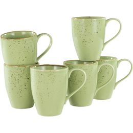 Creatable Becher &raquo;Kaffeebecher NATURE COLLECTION&laquo; Tassen Set, 6-teilig gr&uuml;n Steinzeug 6 Stk.