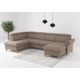 OTTO home Wohnlandschaft &raquo;Glendale, U-Form&laquo; inkl. Kopfteilverstellung, wahlweise mit Vorziehsitz und Bettkasten 100% Polyester B/H/T: 321cm x 84cm x 