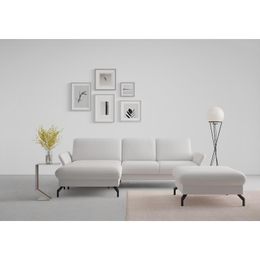 Sit & More sit&more Ecksofa &raquo;Fashion L-Form&laquo; wahlweise mit Kopfteilverstellung und Vorziehsitz, motorisch silber B/H/T: 253cm x 84cm x 165cm, Soft clean, 