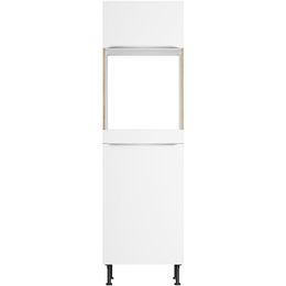 KOCHSTATION Backofen/K&uuml;hlumbauschrank &raquo;KS-Aken&laquo; wei&szlig; wildeiche Nachbildung, B/H/T: 60cm x 211,8cm x 58,4cm
