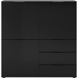 FMD Kommode &raquo;Dark&laquo; mit 3 Schubladen, verstellbare Einlegeb&ouml;den, Breite ca. 99 cm schwarz B/H/T: 99,1cm x 101,2cm x 31,5cm, 3 Stk., 3 Stk.