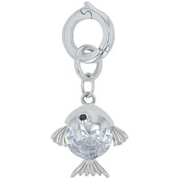 Amor Damen Charm-Einh&auml;nger &raquo;Fisch-Optik&laquo; mit Zirkonia (synth.) schwarz Einheitsgr&ouml;&szlig;e