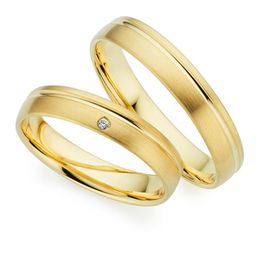 Phoenix Ph&ouml;nix Unisex Trauring &raquo;Schmuck Partnerring Ehering Verlobungsring Freundschaftsring&laquo; Made in Germany - wahlweise mit oder ohne Brillant gold 62, ohne