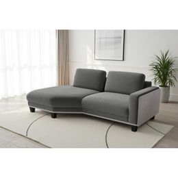 Sit & More sit&more Ecksofa &raquo;Concept&laquo; Modernes Sofa in drei Fu&szlig;farben zur Auswahl grau 100% Polyester B/H/T: 237cm x 84cm x 126cm, Longchair links,mit Fu&szlig; Buche 