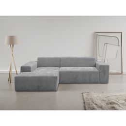 WERK2 Ecksofa &raquo;Zeus-L Breite: 253 cm, modern & zeitlos, bequemes Sofa&laquo; Curvy Trend Ecksofa mit urbaner Optik grau 100% Polyester B/H/T: 253cm x 70cm x
