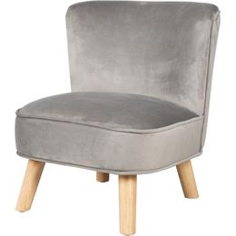 Roba Kindersessel &raquo;Lil Sofa&laquo; mit Holzf&uuml;&szlig;en grau Samt, B/H/T: 44cm x 50cm x 48cm