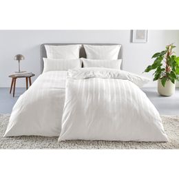 LeGer Home by Lena Gercke Bettw&auml;sche &raquo;Leonore&laquo; 2 Stk. Mako-Satin Streifen aus 100% Baumwolle, Gr&ouml;&szlig;e ab 135x200 cm beige Mako-Satin, Obermaterial: 100%