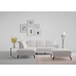 Sit & More sit&more Ecksofa &raquo;Fashion L-Form&laquo; wahlweise mit Kopfteilverstellung und Vorziehsitz, motorisch silber B/H/T: 250cm x 84cm x 207cm, Soft clean, 