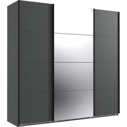 wimex Schwebet&uuml;renschrank &raquo;Norderstedt&laquo; INKLUSIVE 2 Stoffboxen und 2 zus&auml;tzliche Einlegeb&ouml;den, mit Spiegel grau Holzwerkstoff Graphit, B/H/T: 225cm x 236cm 