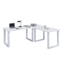 Vcm Vcm Holz Schreibtisch Eckschreibtisch schlicht 190x130 L Form links oder rechts Arbeitstisch Platte 50 cm tief Computertisch B&uuml;rom&ouml;bel - Lona U