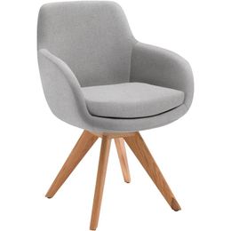 Musterring Esszimmerstuhl &raquo;Tavia&laquo; (Set) 2 Stk.Stativgestell Wildeiche massiv, Drehfunktion optional, diverse Farben silber B/H/T: 62cm x 86cm x 66cm, 2 Stk., 