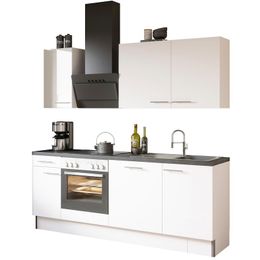 Optifit K&uuml;che &raquo;Klara&laquo; 210 cm breit schwarz-wei&szlig; B/H/T: 210cm x 60cm, ohne E-Ger&auml;te