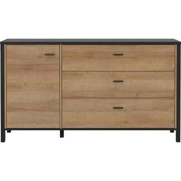 FORTE Kommode &raquo;High Rock&laquo; Breite ca. 151 cm schwarz B/H/T: 151,3cm x 85,1cm x 40,2cm, 3 Stk., 1 Stk.