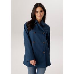 Damen Cabanjacke, blau, Gr. 44, Aniston SELECTED, unifarben, Web, Obermaterial: 100% Baumwolle. Futter: 100% Polyester, Jacken, mit zwei