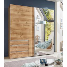 wimex Schwebet&uuml;renschrank &raquo;Level by fresh to go&laquo; jeweils mit einer Spiegelt&uuml;r braun B/H/T: 200cm x 216cm x 65cm, Schubladen: 3 Stk. T&uuml;ren: 2 Stk.