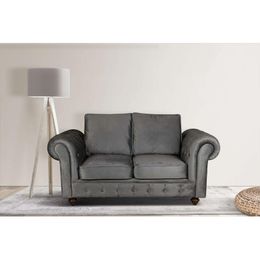 Home Affaire 2-Sitzer &raquo;MENDITTE&laquo; Knopfheftung im Armlehnbereich und an der Vorderkante, hohe Qualit&auml;t grau 100% Polyester B/H/T: 170cm x 90cm x 93cm, 