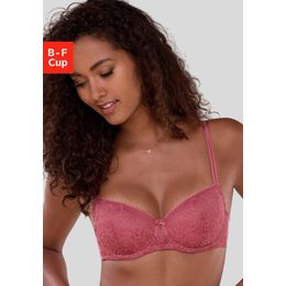 Lascana Damen Schalen-BH, Gr. 75, braun, Spitze, Obermaterial: 72% Polyamid, 20% Polyester, 8% Elasthan, BHs, mit B&uuml;gel aus blumiger Jacquardspitze,