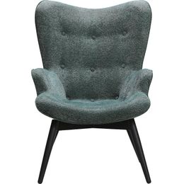 Salesfever Sessel &raquo;Komfortabler Relaxsessel zum Entspannen&laquo; 1 Stk. tlg. Zierkn&ouml;pfe in der R&uuml;ckenlehne gr&uuml;n 100% Polyester Strukturstoff, Gr&uuml;n,