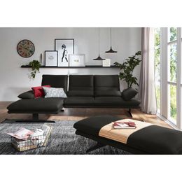W.Schillig Ecksofa &raquo;broadway, Designsofa mit tollem Sitzkomfort&laquo; Sitztiefenverstellung, Kopfteil- & Seitenteilverstellung, Breite 291cm schwarz 