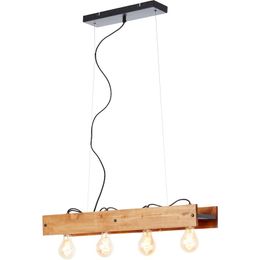 Brilliant Pendelleuchte &raquo;Calandra&laquo; E27 1 Stk. 149 cm H&ouml;he, E27, Metall/Holz, schwarz/holz schwarz 4, 1 Stk.