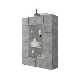 Home Affaire Vitrine &raquo;Dama H&ouml;he 166 cm, Breite 121 cm, Stauraumvitrine mit 2 T&uuml;ren,&laquo; Standvitrine - Front in 3D-Optik, viel Stauraum, verschiedene 