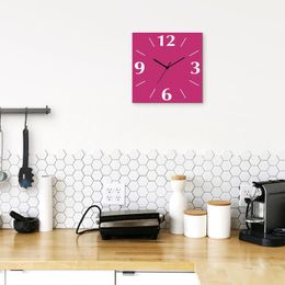 Artland Wanduhr &raquo;Uni Trendfarben&laquo; wahlweise mit Quarz- oder Funkuhrwerk, lautlos ohne Tickger&auml;usche pink B/H/T: 30cm x 30cm x 0,3cm, Funkuhr, 4 Ziffern