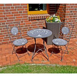 Garden Pleasure Garten-Essgruppe &raquo;ROYAL&laquo; Set, 3 Stk. tlg. grau Metall B/H/T: 160cm x 88,5cm x 60cm