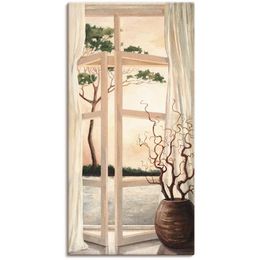 Artland Wandbild &raquo;Fensterbild Toskanischer Sonnenuntergang&laquo; Fensterblick 1 Stk. tlg. als Alubild, Leinwandbild, Poster in verschied. Gr&ouml;&szlig;en beige B/H/T: 75cm 