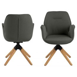 ACTONA GROUP Esszimmerstuhl &raquo;Alma&laquo; () 1 Stk.mit eleganten Kedern, Drehstuhl mit R&uuml;ckholfunktion grau 100% Polyester B/H/T: 60,5cm x 91cm x 58,5cm, 1 
