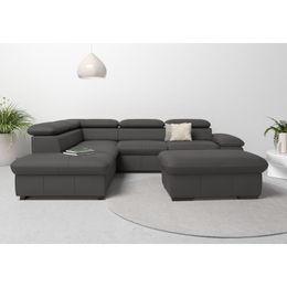 OTTO home Ecksofa &raquo;Alberto L-Form&laquo; mit Kopfteilverstellung, wahlweise mit Schlaffunktion braun Luxus-Microfaser Lederoptik (100% Polyester);Luxus-