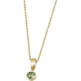 Firetti Damen Kette mit Anh&auml;nger &raquo;Schmuck Geschenk Gold 375 Gold 585 Halsschmuck Halskette Solit&auml;r&laquo; mit unterschiedlichen Edelsteinen gr&uuml;n Gelbgold 
