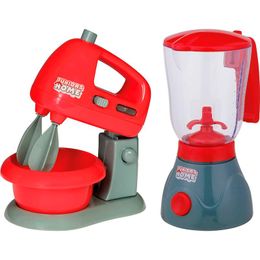 Happy People Kinder-Haushaltsset &raquo;Standmixer und Mixer mit Topf&laquo; mit Licht- und Soundeffekt rot Kunststoff Einheitsgr&ouml;&szlig;e