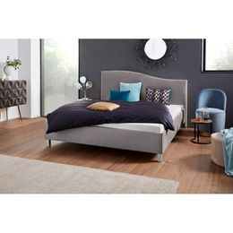Westfalia Schlafkomfort Polsterbett grau Bezug Bett: Velours mit grober Lederoptik (100% Polyester);Bonnellfederkernmatratze: 51% Polypropylen, 39% Polyester, 10% Baumwolle;